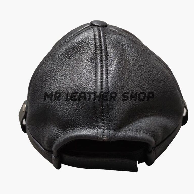 Men's Leather Caps - Leather caps With Stud and Stitch Strap and Black ...