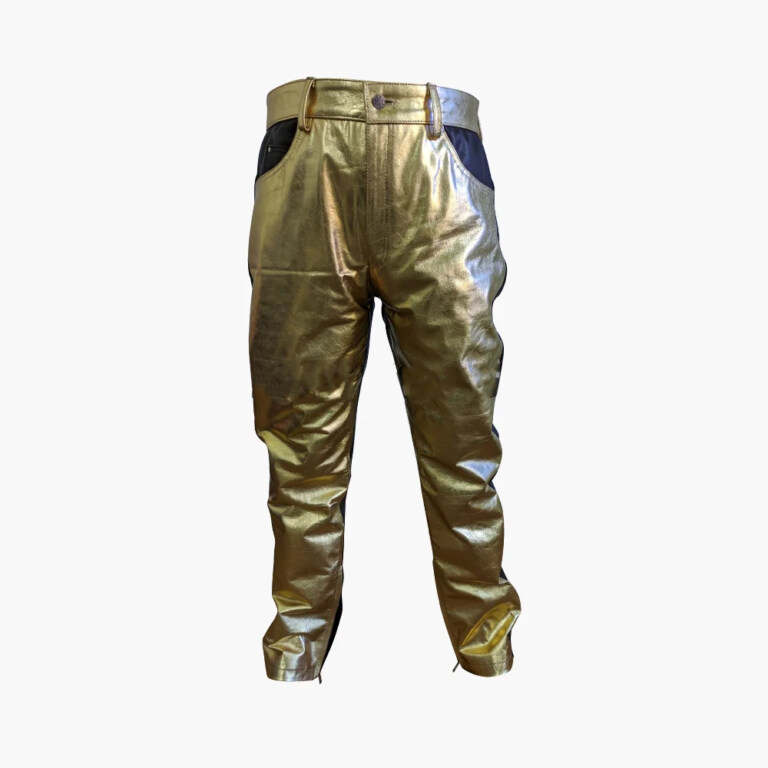 Gold Leather Pant - Pant With Gold Front Black Back